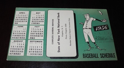 1956 Baseball Dodgers Yankees Giants Schedule Press Media Guide Roster ...