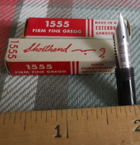 vintage NOS Esterbrook USA 1555 FIRM FINE GREGG*SHORTHAND fountain pen ...