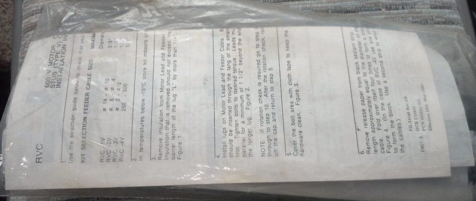 RAYCHEM RVC-3V MOTOR CONNECTION KIT | eBay