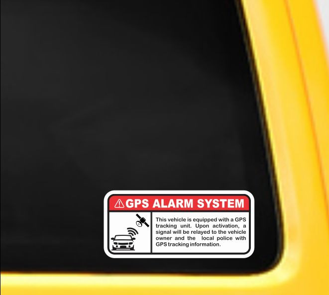 GPS Alarm System Warning Sticker Set Vinyl Decal Anti Theft Car Vehicle ...