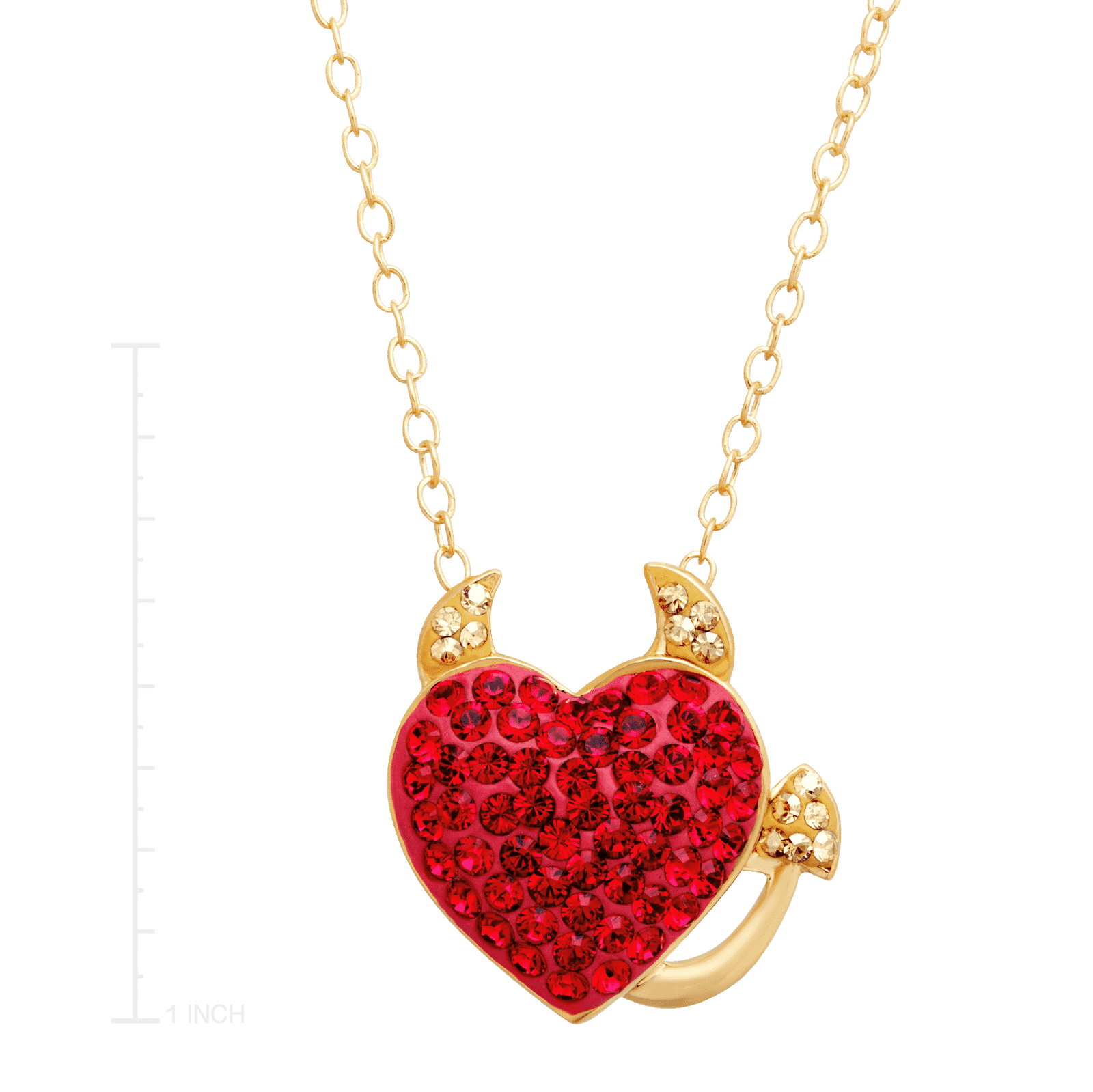 Crystaluxe Devil Pendant with Crystals 14K Gold-Plated Sterling Silver ...