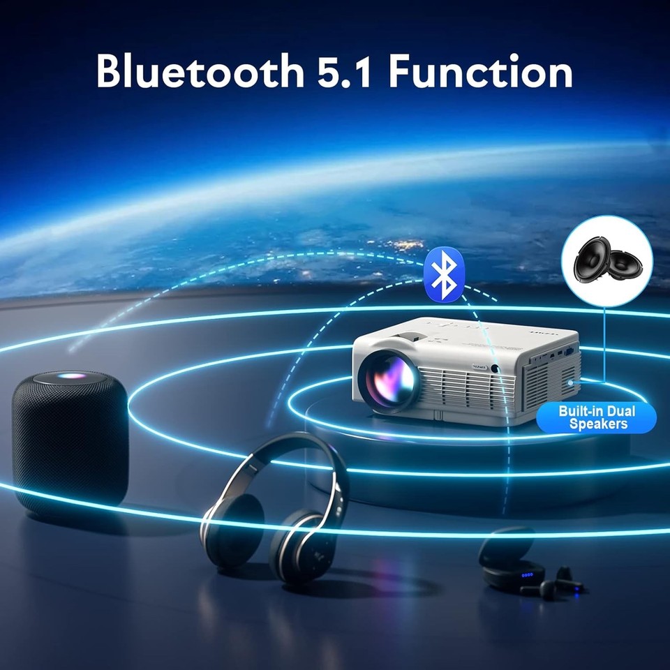 4K Projector 15000 Lumen 1080P HD 5G WiFi Bluetooth HDMI USB Office ...