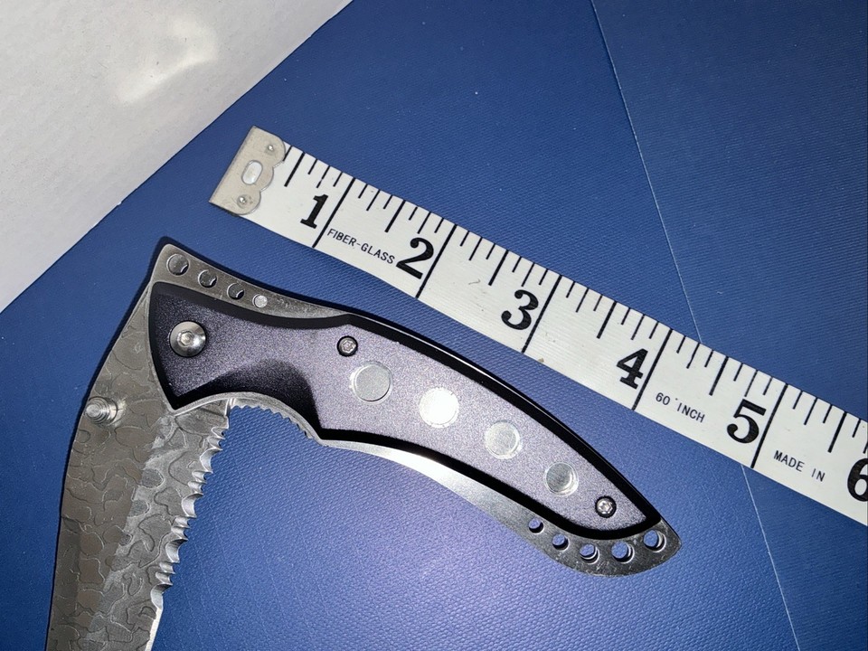 Boker Magnum Snowflake Damascus Pattern Folding Knife | eBay