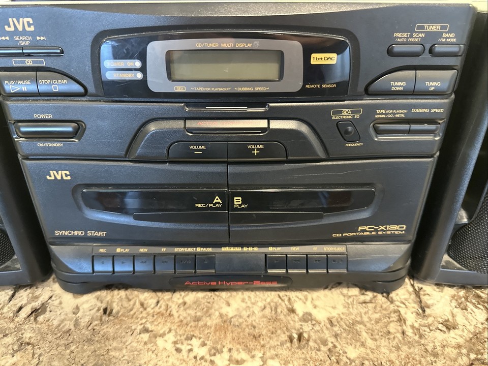 JVC PC-X130 Vintage Boombox CD Cassette Player,AM/FM /Remote, Tested ...