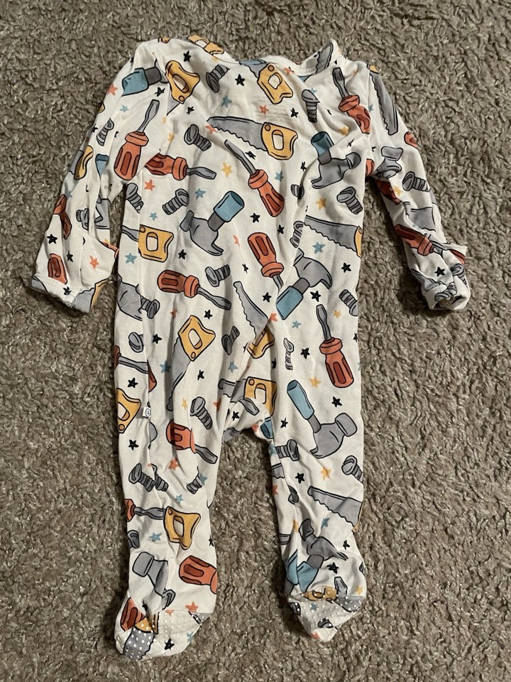 Caden Lane Boy’s Sleeper Size Newborn Tools Print One Piece | eBay