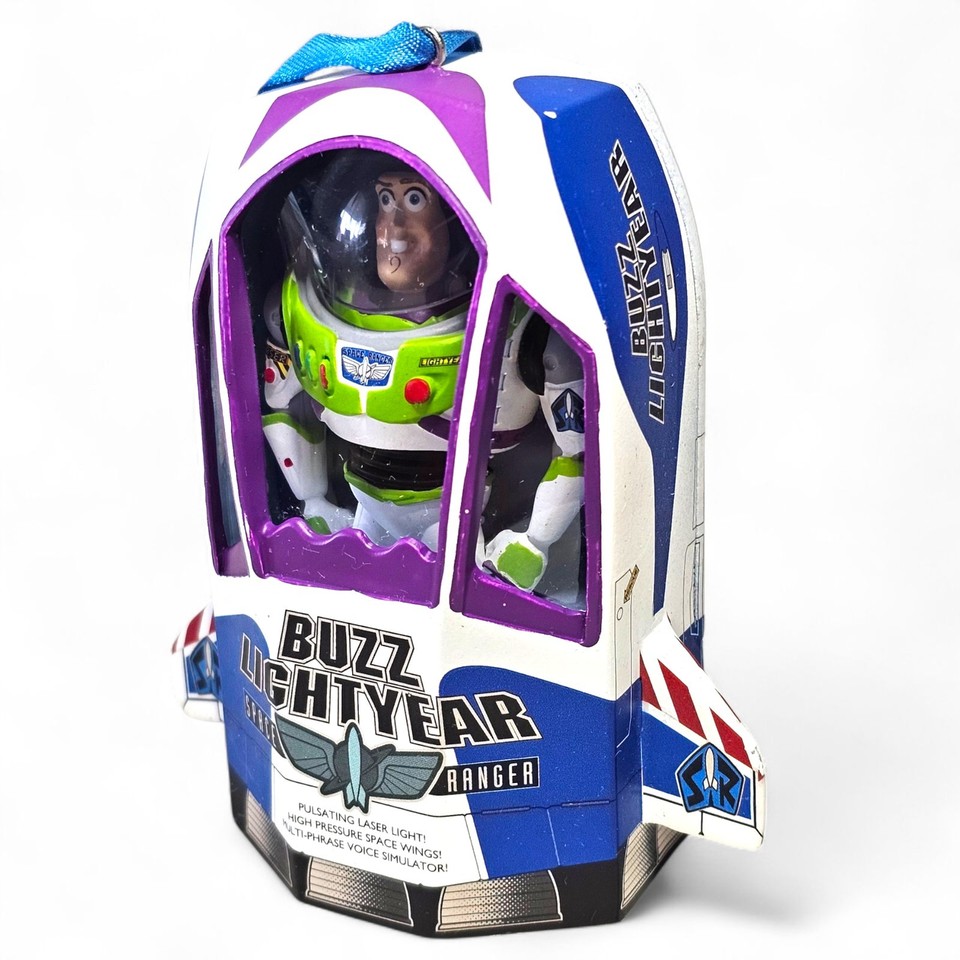 Disney Buzz Lightyear Talking Ornament 2020 Spaceship Rocket Box Toy ...