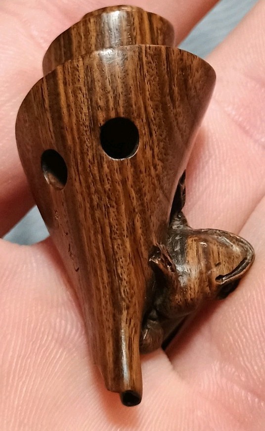 Japanese Netsuke Antique Wood Carving Frog Conch Shell Sea Shell | eBay