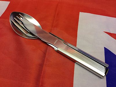 Kombat Nato-spec KFS Compact Knife Fork Spoon set, Can/Bottle Opener ...