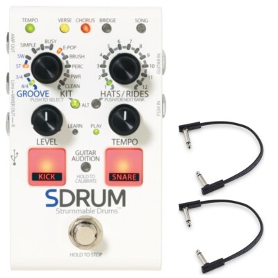 DigiTech SDRUM Drum Machine Guitar Effects Pedal w/ (2) Flat Patch ...