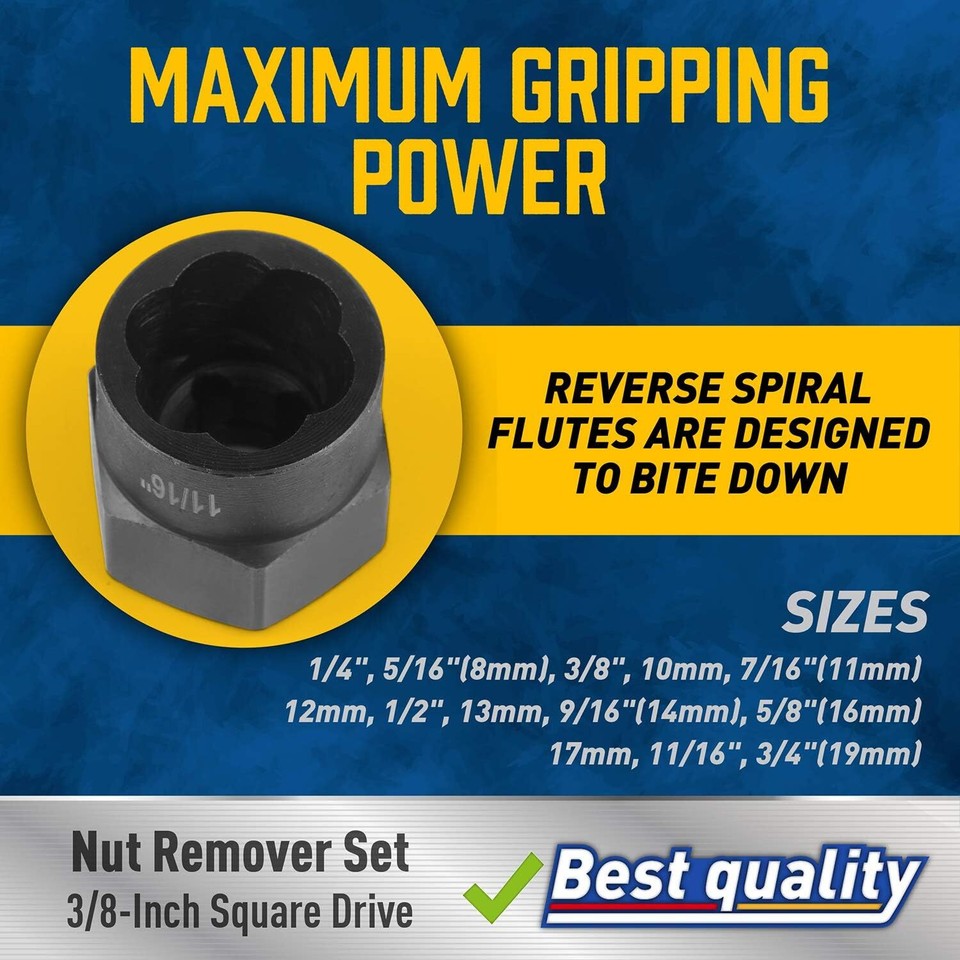 Impact Bolt Extractor Tool, 13PC Bolt Nut Removal Extractor Socket Tool ...