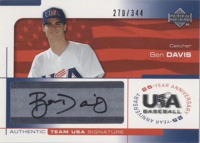 2004 Upper Deck USA Baseball 25-Year Anniversary - Signatures Ben Davis ...