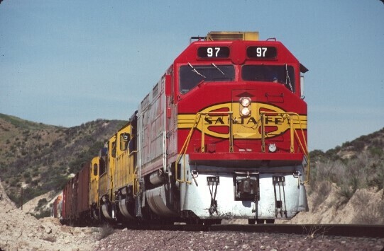 ATSF 97 FP-45 CAJON PASS CA (SANTA FE) ORIGINAL SLIDE 04-22-93 T3-4 | eBay