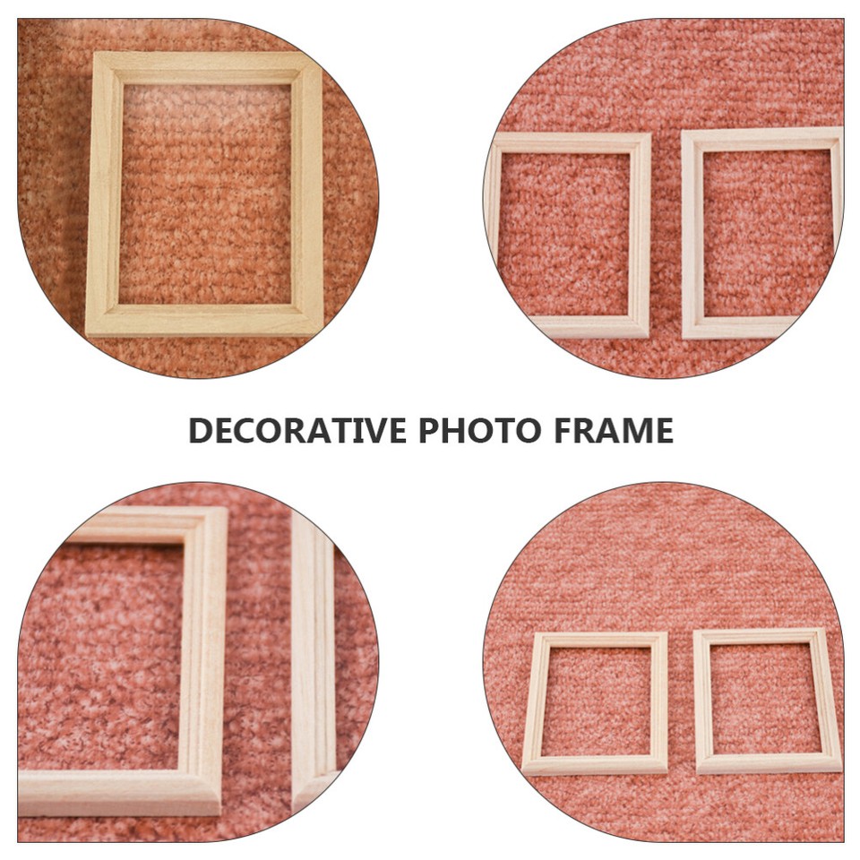 12 Pcs Mini Wooden Photo Frame Tiny Picture Frames House Model ...
