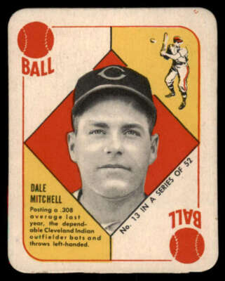 1951 Topps Red Backs #13 Dale Mitchell EXMT/EXMT+ Indians 567214 | eBay