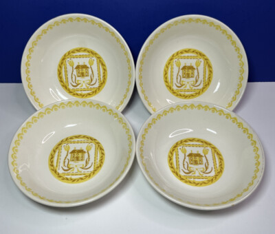 Set of 4 Vintage MCM Royal China USA Yellow Ironstone Tulip Bowls 6.5 ...