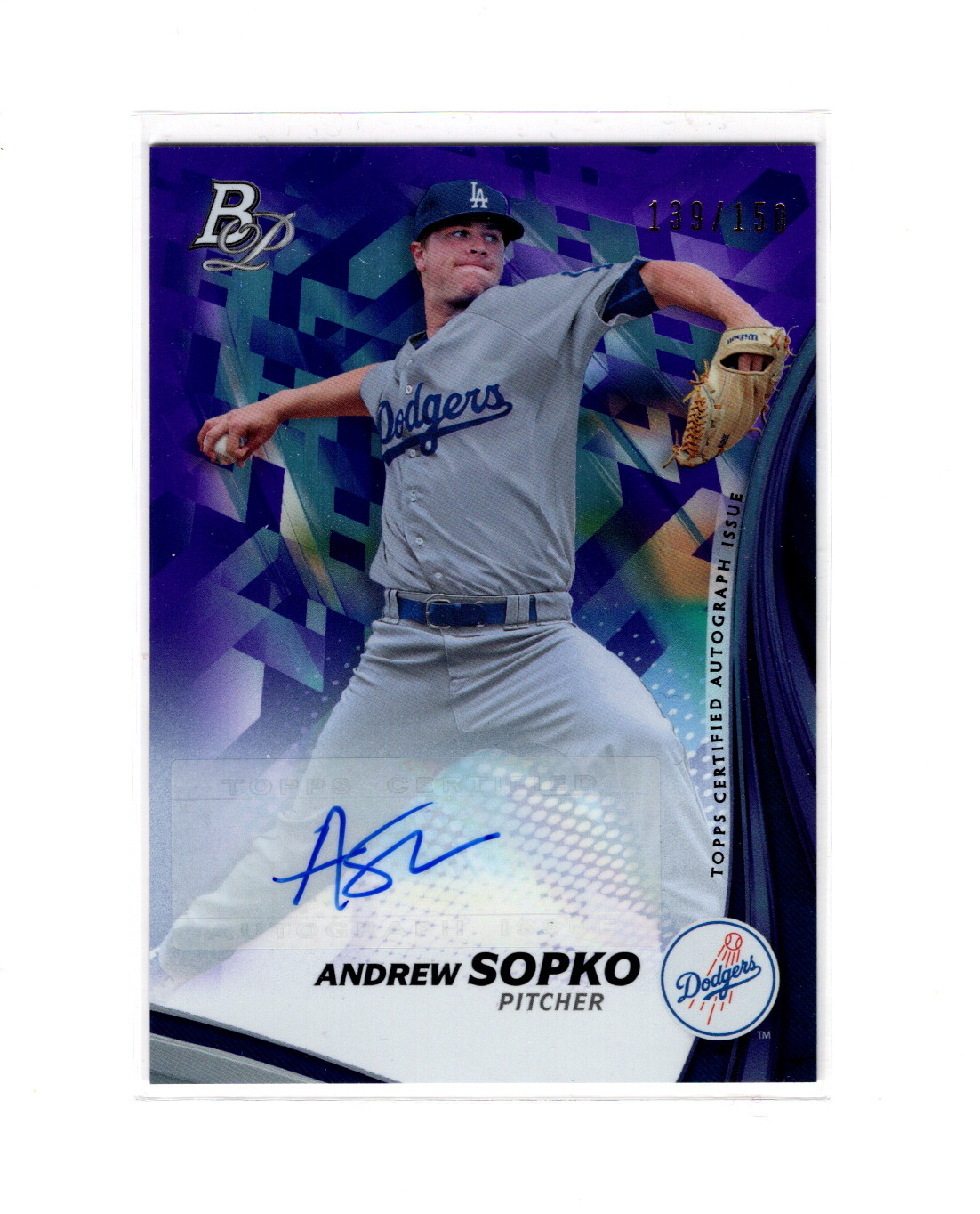 2017 Bowman Platinum Top Prospects Auto Purple /150 Andrew Sopko #TPA ...