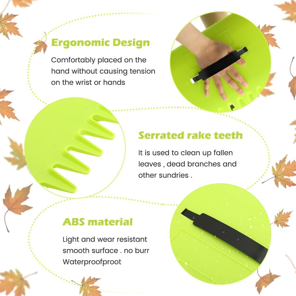 2Set Leaf Scoops Hand Rake, Leaf Scoops and Claws with 2 Pairs Gloves ...