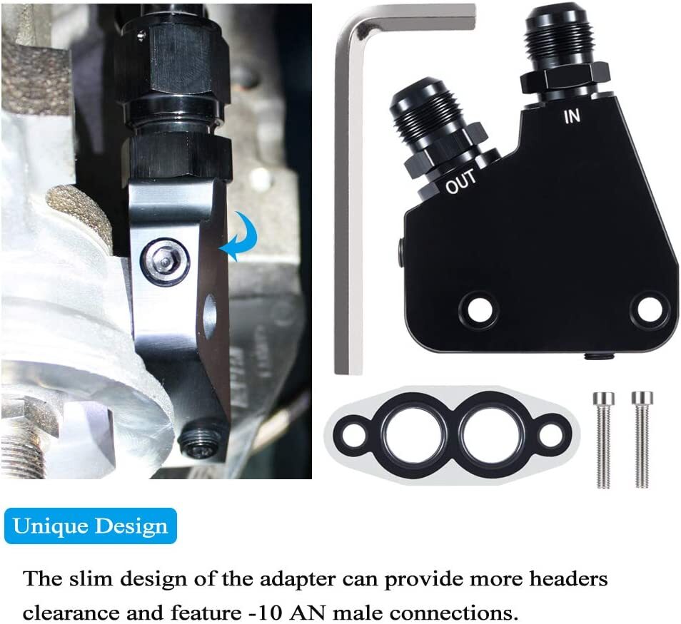 Engine Oil Cooler Adapter Kit for GM LS1 LS2 LS3 LS6 LS7 LS9 2005-2019 ...