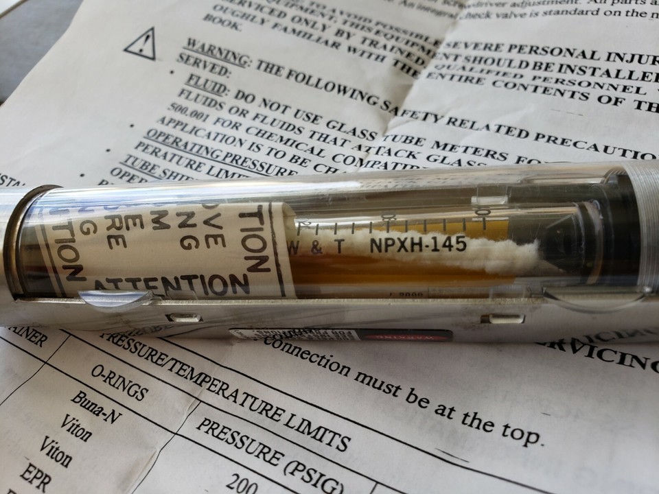 Varea Meter 30A153SSXXXX Glass Tube Non-Armoured Purge Meter New Spec ...