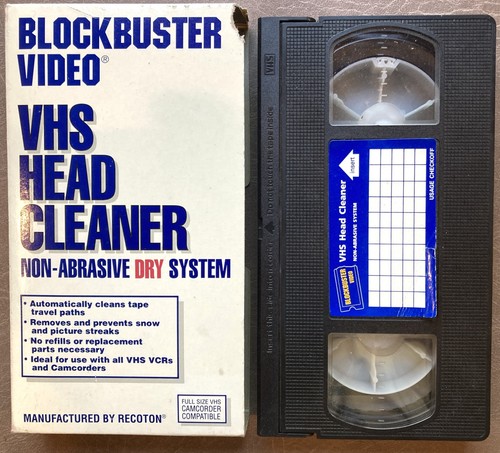 Blockbuster Video VHS VCR Head Cleaner Dry Type Full Size VHS Camcorder ...
