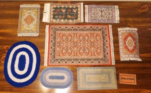 Mixed Lot of Miniature Dollhouse Area Rugs Oriental Country Farmhouse ...