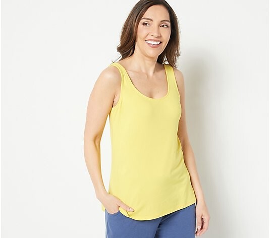 Cuddl Duds Flexwear Twin Set Tank-Elbow Sleeve Cardi-Yellow/Daisy-Small ...