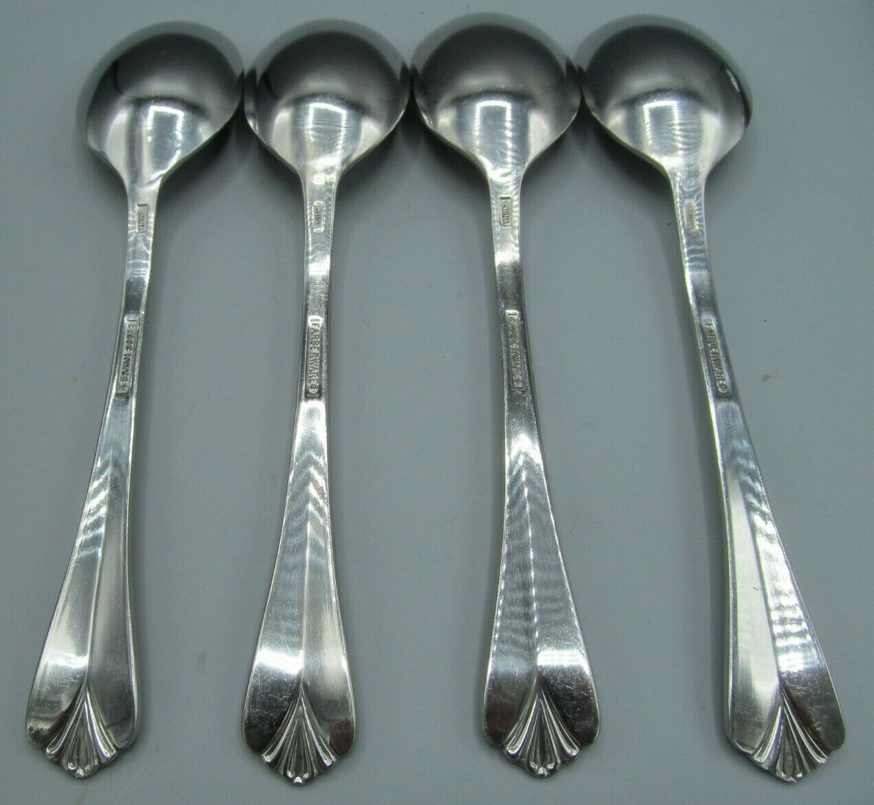 Farberware BAYPORT Set of 4 Place Oval Spoons 7-3/8" Stainless ~ Very ...