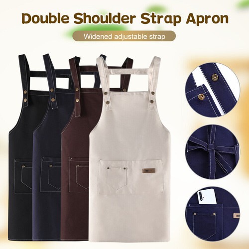 Canvas Kitchen Apron Cooking Apron Kitchen Apron with Pockets Chef ...
