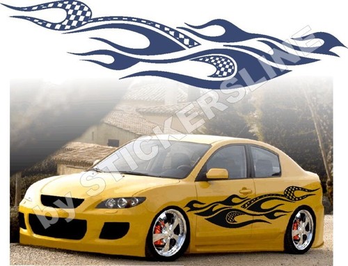 Adhesive Flames Side Auto Tuning Car Stickers Decals Flame 9 | eBay