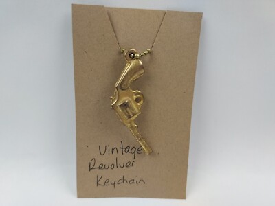 Vintage Revolver Keychain Goldtone | eBay