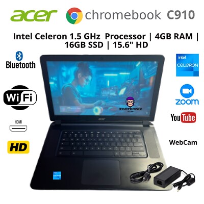 🔥Acer Chromebook C910 15.6" Intel 1.5 GHz 4GB RAM | 16GB SSD ...