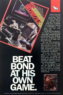 1987 TSR "Top Secret S.I." Espionage Role-Playing Game vintage promo ...