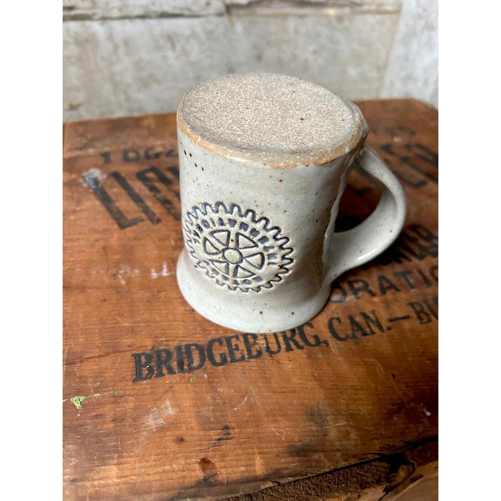 Rotary International stoneware ceramic mug speckled glaze Brattleboro ...