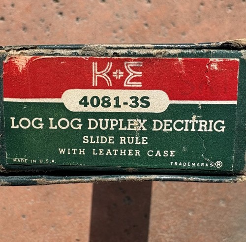 Keuffel & Esser 4081-3S Log Log Duplex DeciTrig slide rule, Box ...