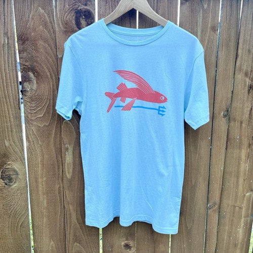Patagonia T-shirt Organic Cotton Baby Blue Fish Design Size S Slim Fit ...