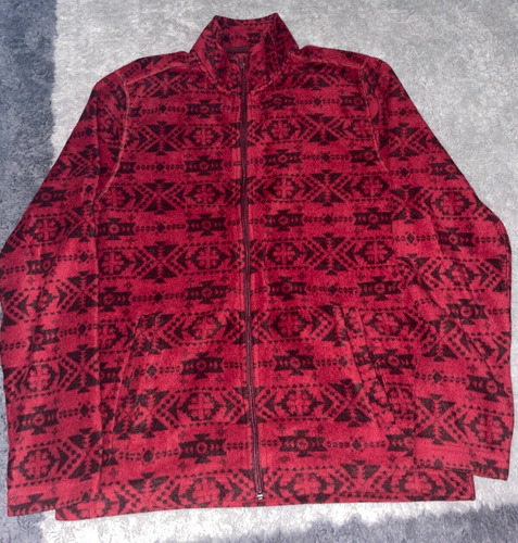 VINTAGE ARIZONA JEAN CO. TRIBAL PRINT ZIP UP FLEECE JACKET SWEATSHIRT ...