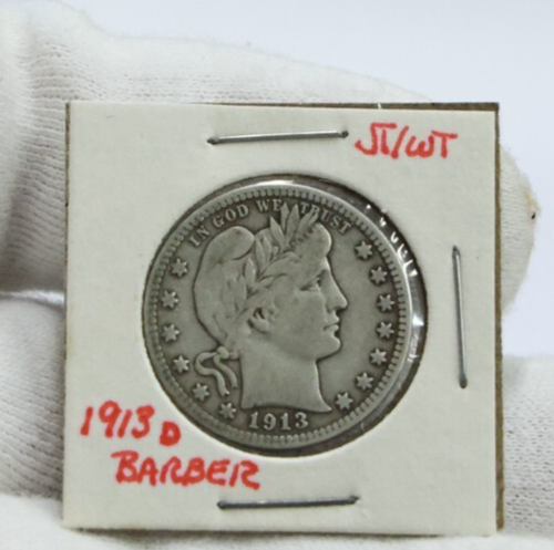 1913 D US Barber Silver Quarter 25c VF | eBay