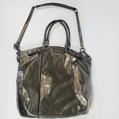 AUTH COACH MADISON LINDSAY PATENT LEATHER LARGE SATCHEL BAG PURSE 18627 ...