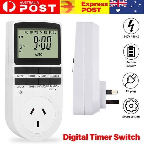 240V Timer Digital Programmable Electric AU Plug Power Socket LCD Timer ...