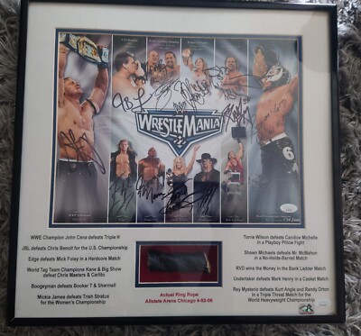 WWE/WWF Limited edition rare WrestleMania autograph frame signed by ...