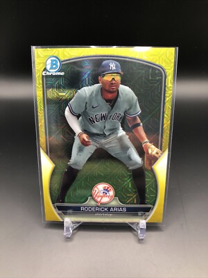 2023 Bowman Chrome Mega Yellow Mojo Roderick Arias 18/75 Yankees BCP ...