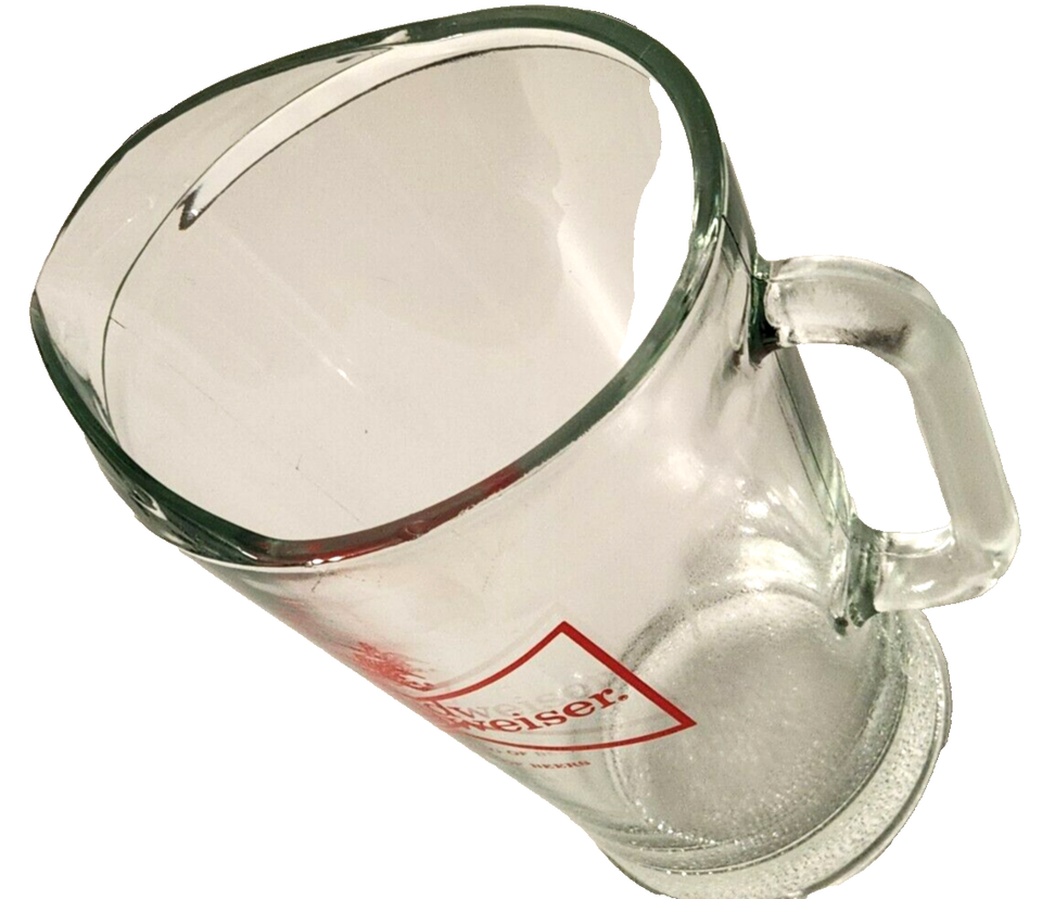 Vintage Budweiser "Bud King of Beers" Heavy Glass Beer Pitcher 9"H ...