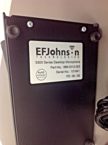 EF Johnson 5300 Series Desktop Mic Part # 589-0012-023 for sale online ...