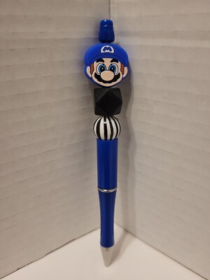 BLUE focal bead Pen Super Mario unique gift hand made | eBay