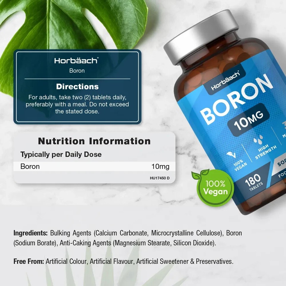 Boron 10mg | 180 Tablets | High Strength Supplement | By Horbaach | eBay UK