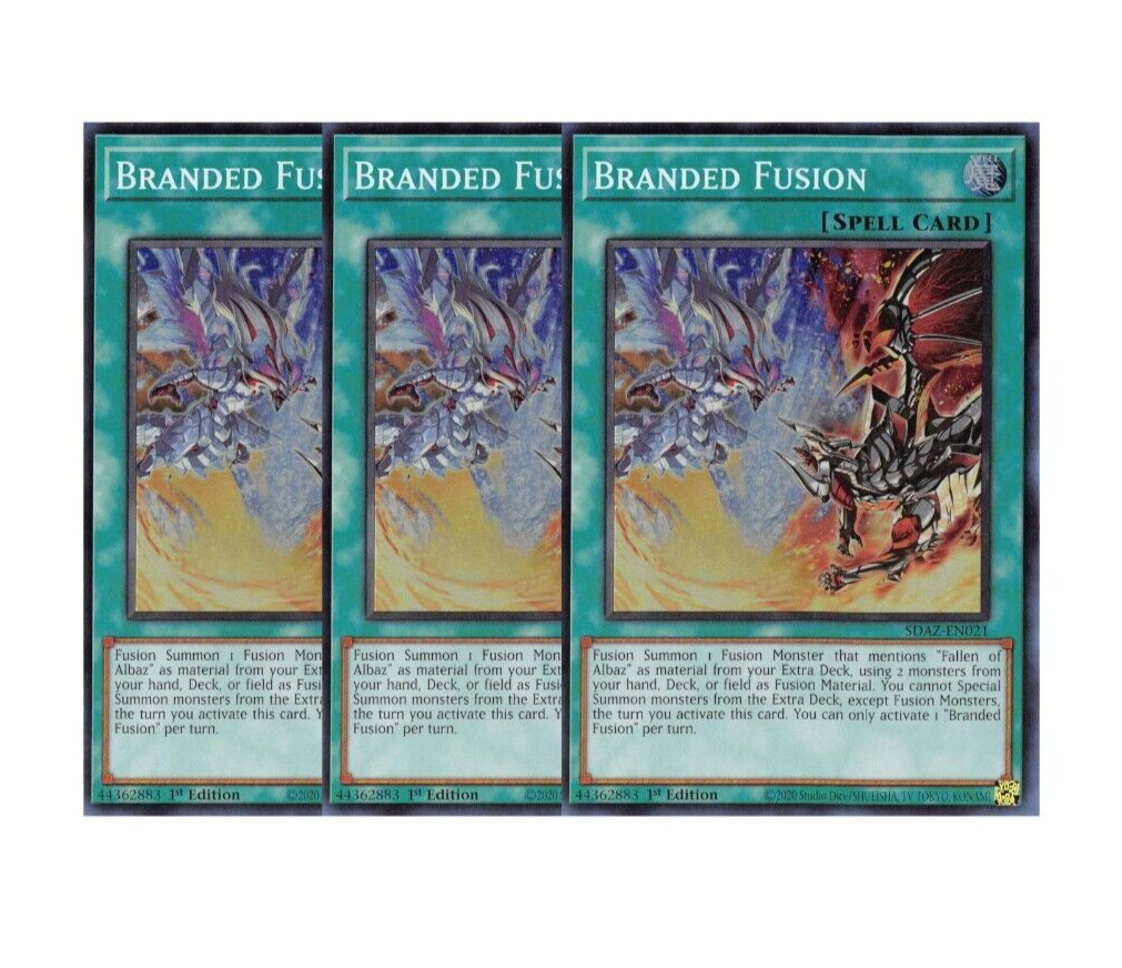 3X BRANDED FUSION PLAYSET SUPER RARE 1ST EDITION SDAZ-EN021 NM YUGIOH ...