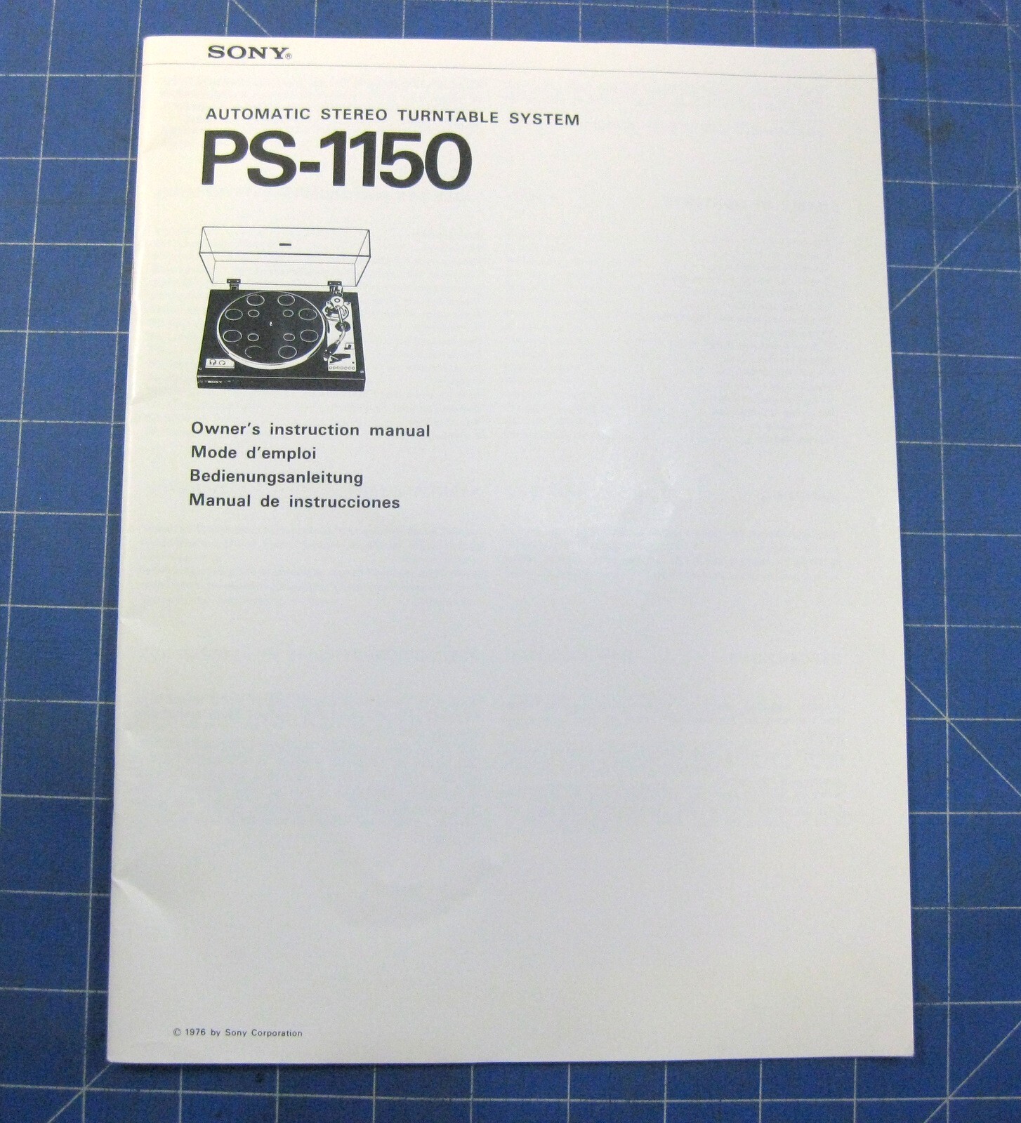 Original SONY PS-1150 Automatic Stereo Turntable System Instruction ...
