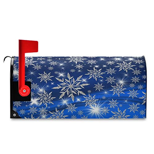 Winter Snow Snowflake Magnetic Mailbox Cover Standard 21 X 18 in ...