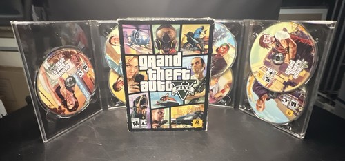 GTA V Grand Theft Auto 5 PC DVD-ROM 7 Discs RockStar Games Complete ...