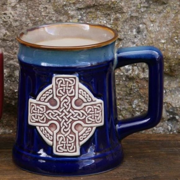 Glen Appin Stoneware Mug Celtic Cross Blue Tea Cup 17 fl oz | eBay